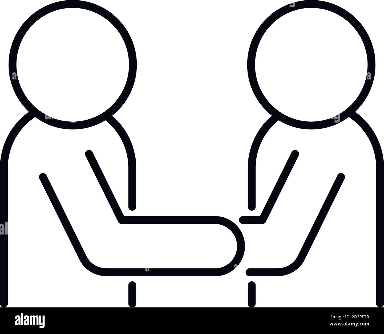 Friendship meet icon. Outline friendship meet vector icon for web ...