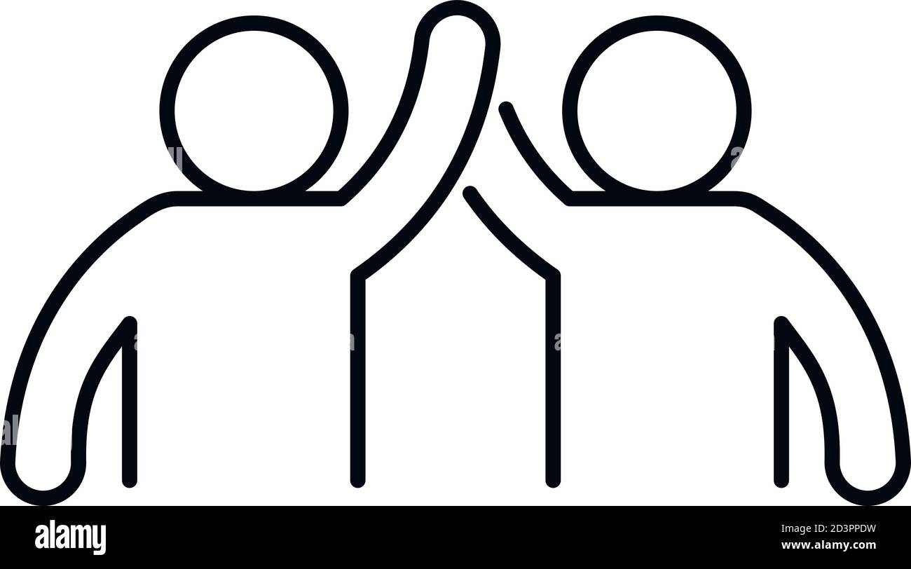 Friendship icon. Outline friendship vector icon for web design isolated ...