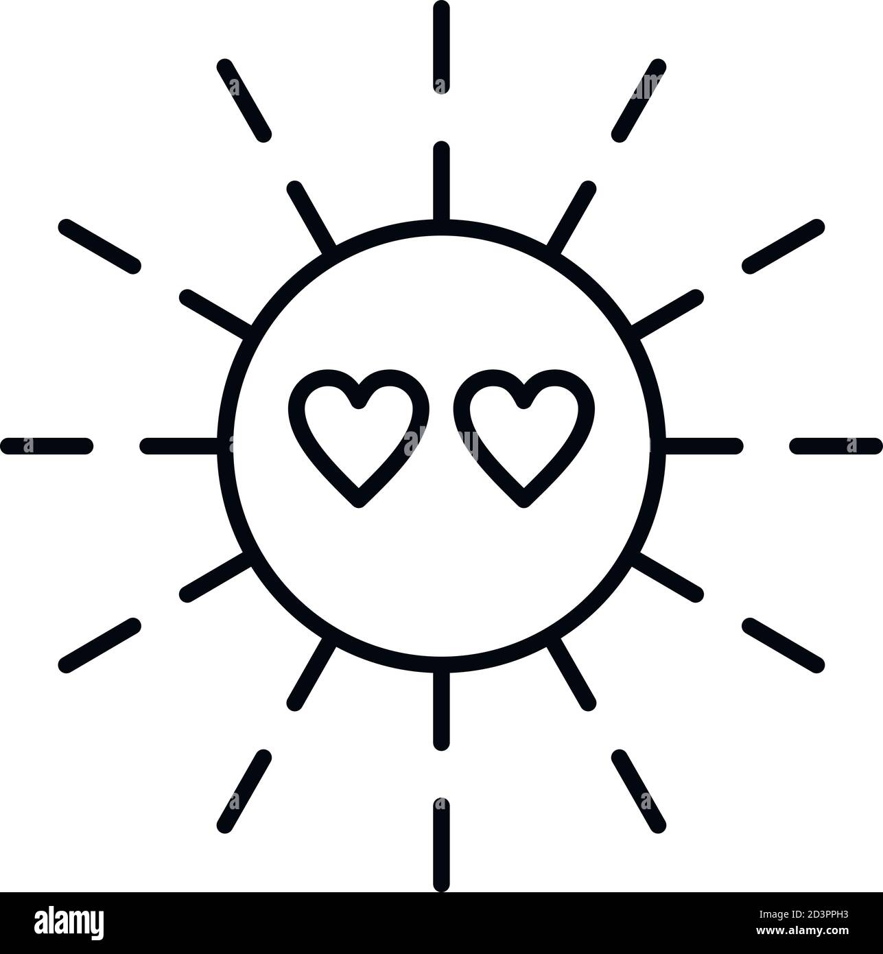 Sun love affection icon. Outline sun love affection vector icon for web ...