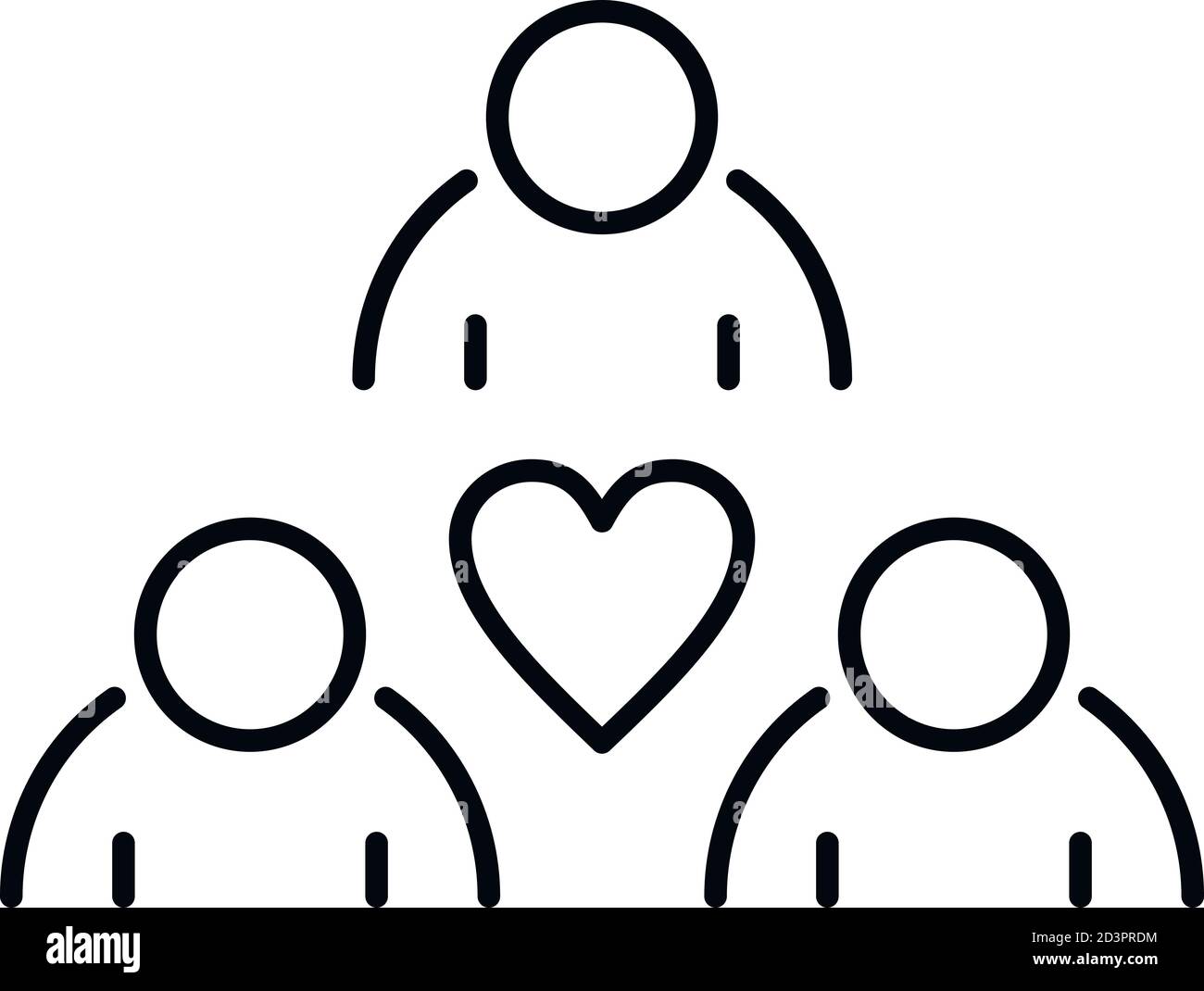 Affection group people icon. Outline affection group people vector icon ...