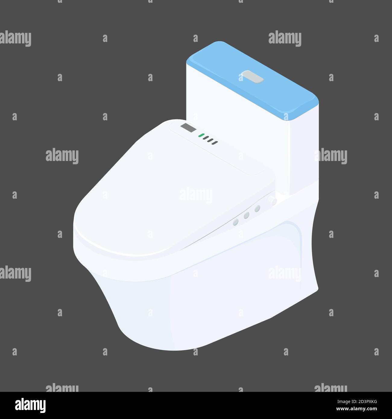 Isometric toilet bowl icon. Vector illustration household loo. Modern ...