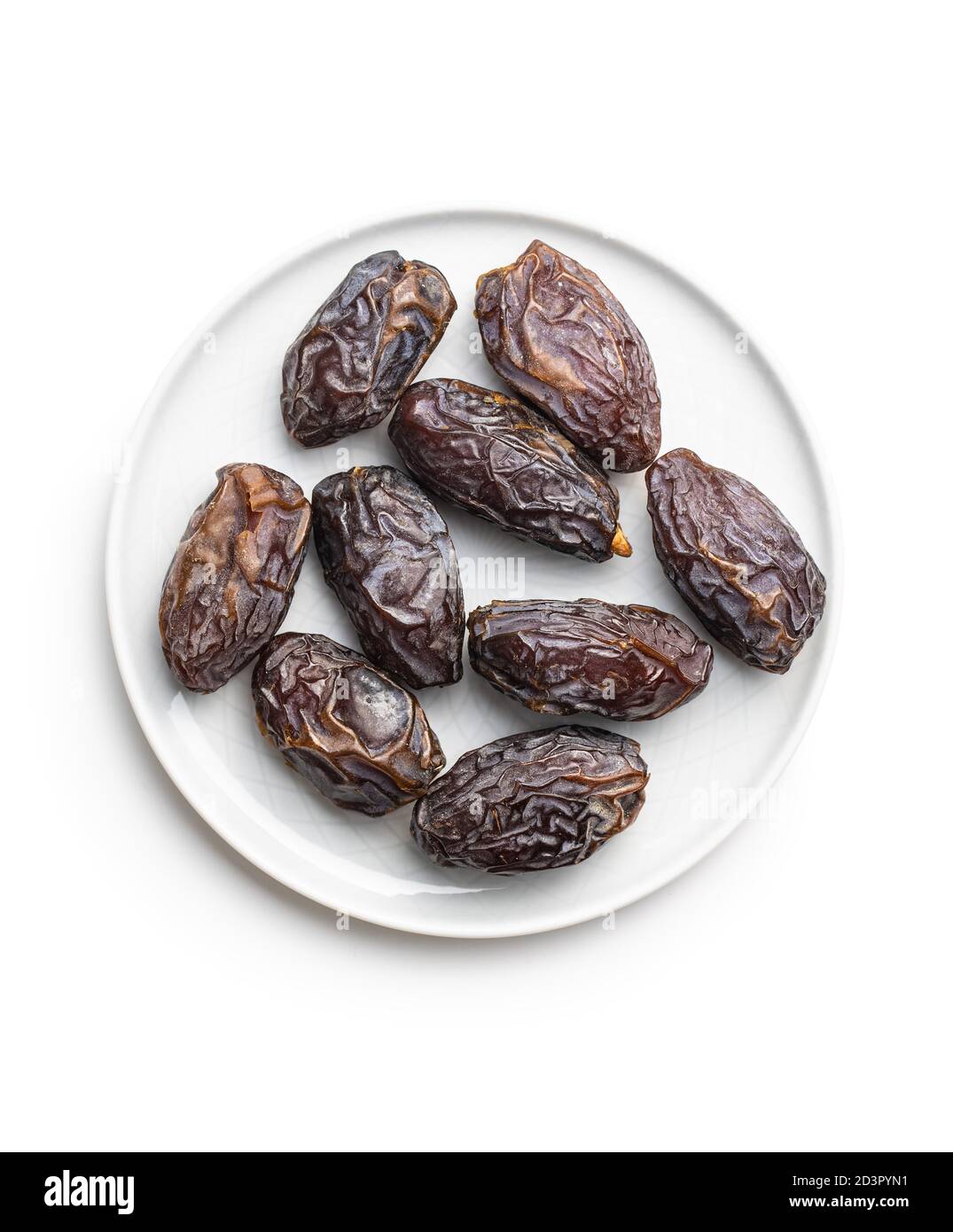 Dried dates fruit isolated on white background Stock Photo - Alamy