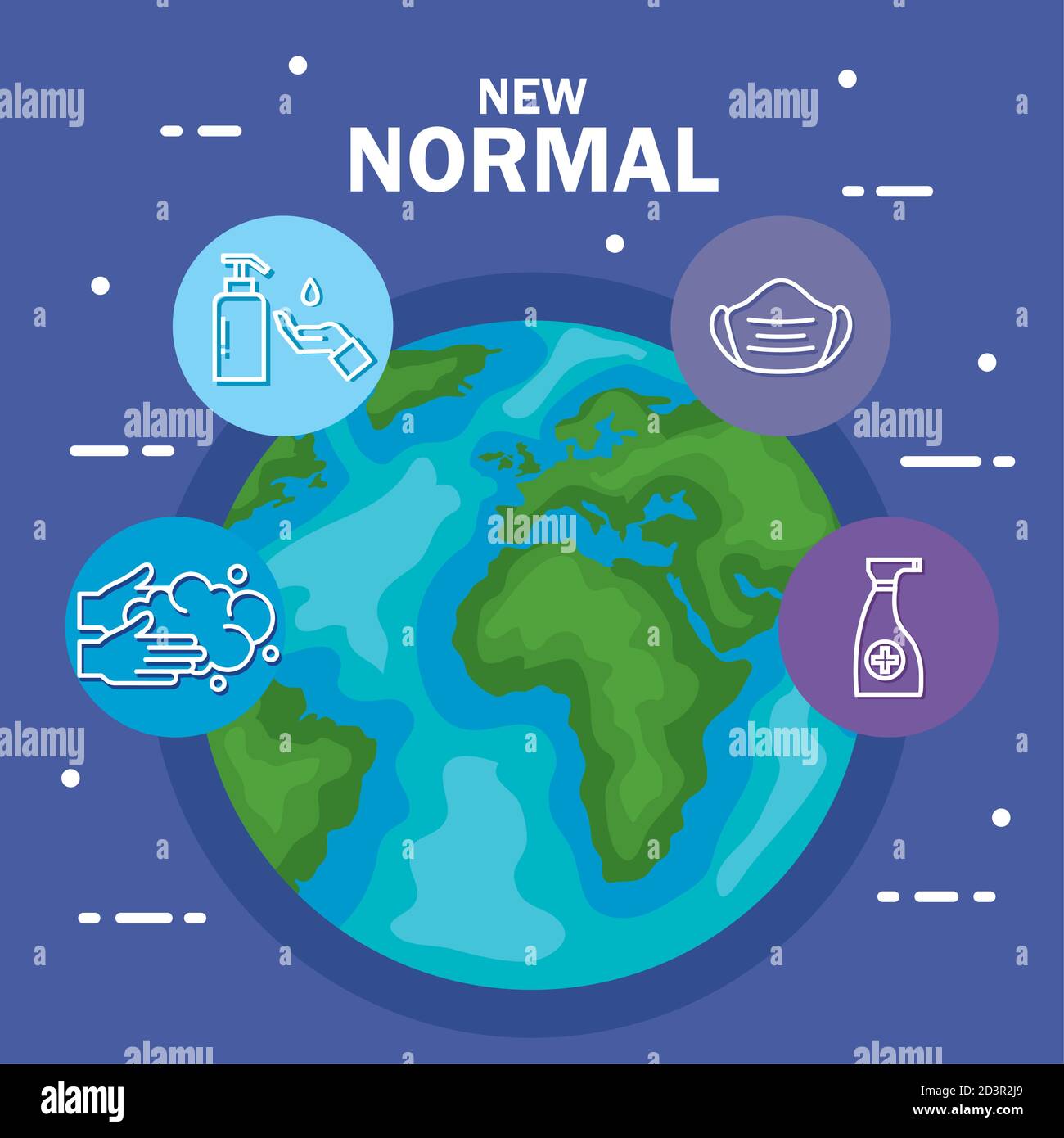 New normal world and icon set vector design Stock Vector Image & Art ...
