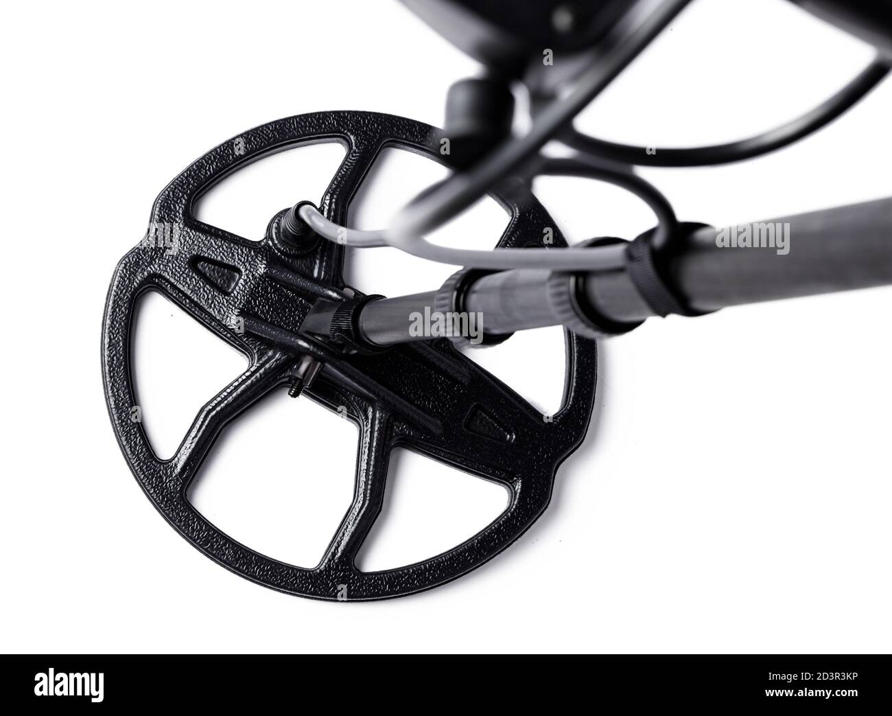 Black metal detector isolated on white background Stock Photo - Alamy
