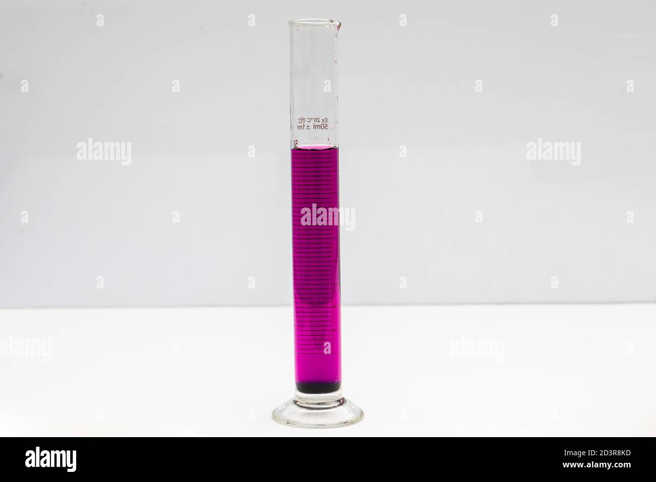 Chemical cylinder - lab glassware. Chemical measuring cylinder with ...