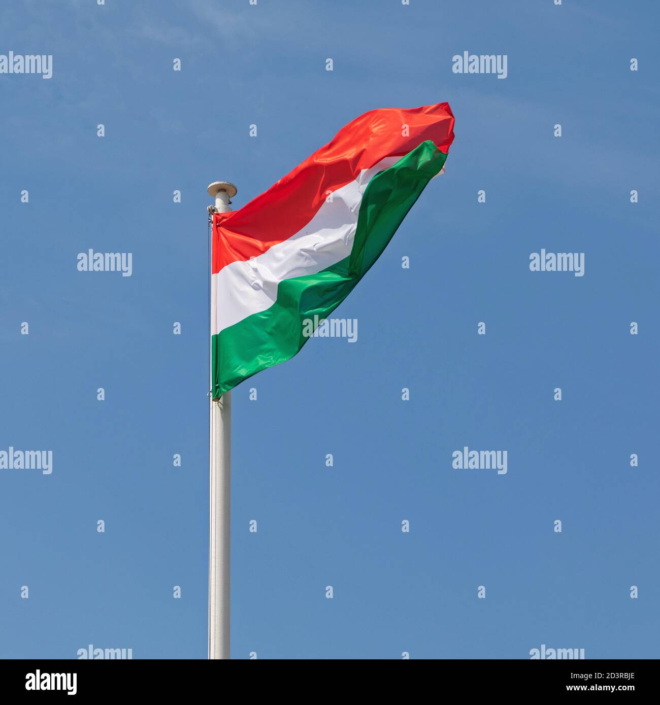 National Flag of Hungary at Blue Sky Stock Photo - Alamy