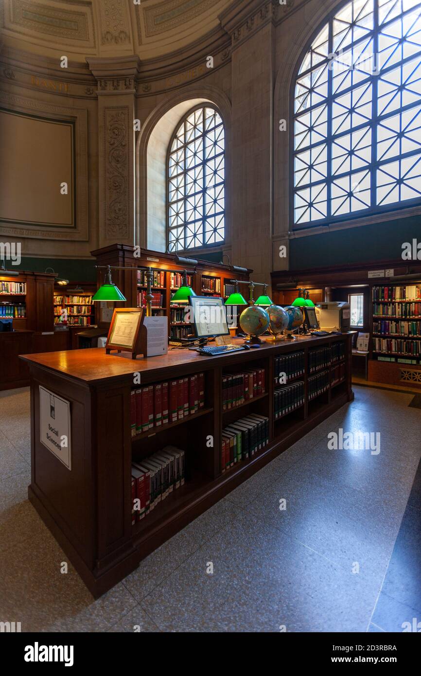 Reading Room , McKim Building, Copley Square, , Boston Public Library ...