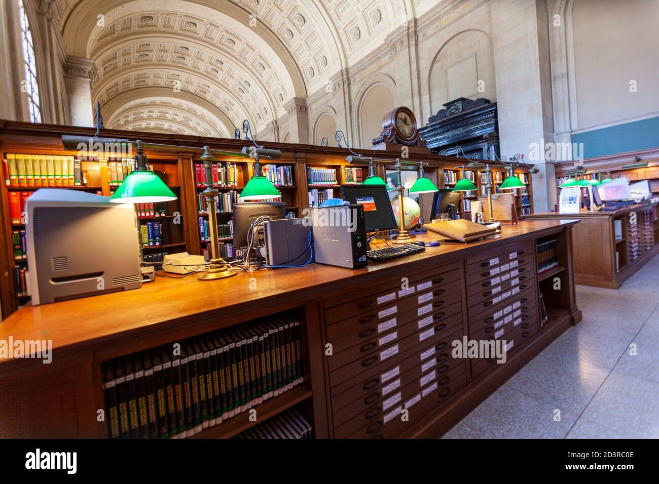 Reading Room , McKim Building, Copley Square, , Boston Public Library ...