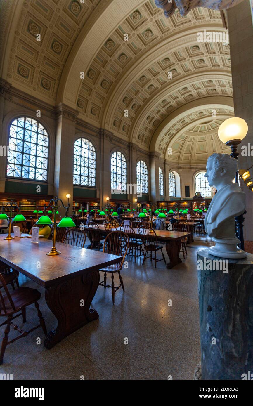 Reading Room , McKim Building, Copley Square, , Boston Public Library ...