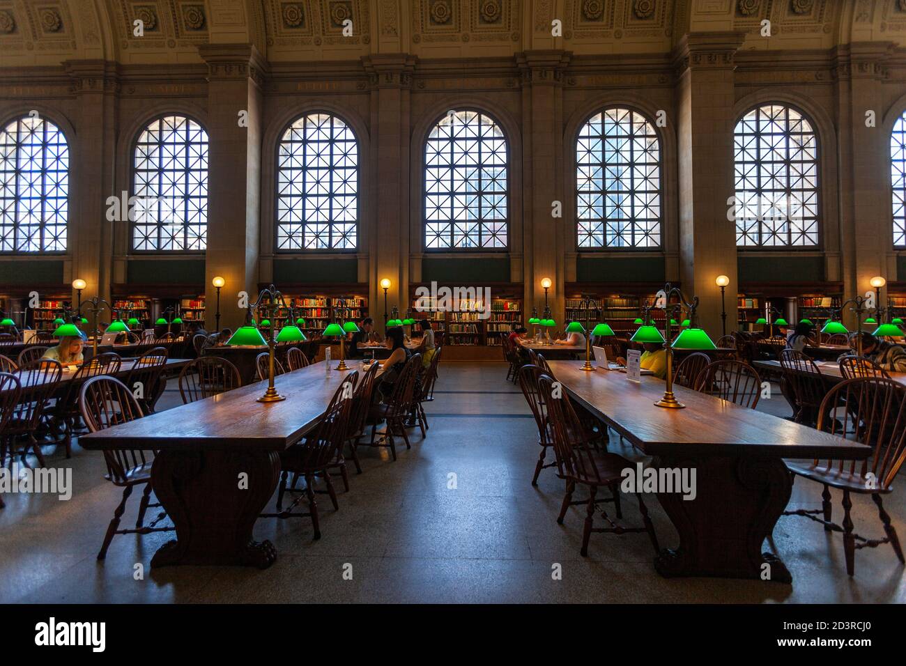 Reading Room , McKim Building, Copley Square, , Boston Public Library ...