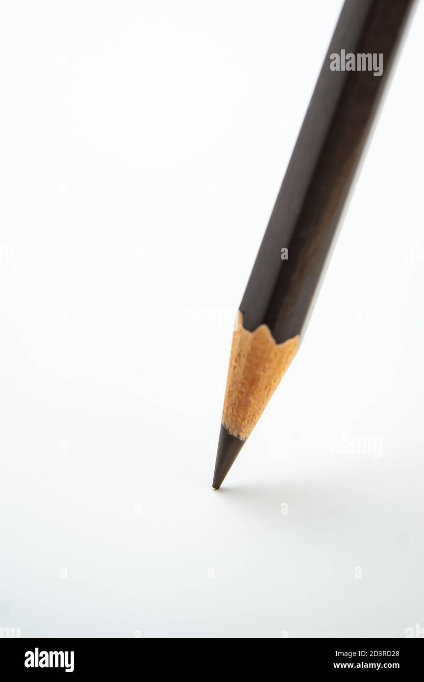 Brown colored pencil on a light background. For design Stock Photo - Alamy