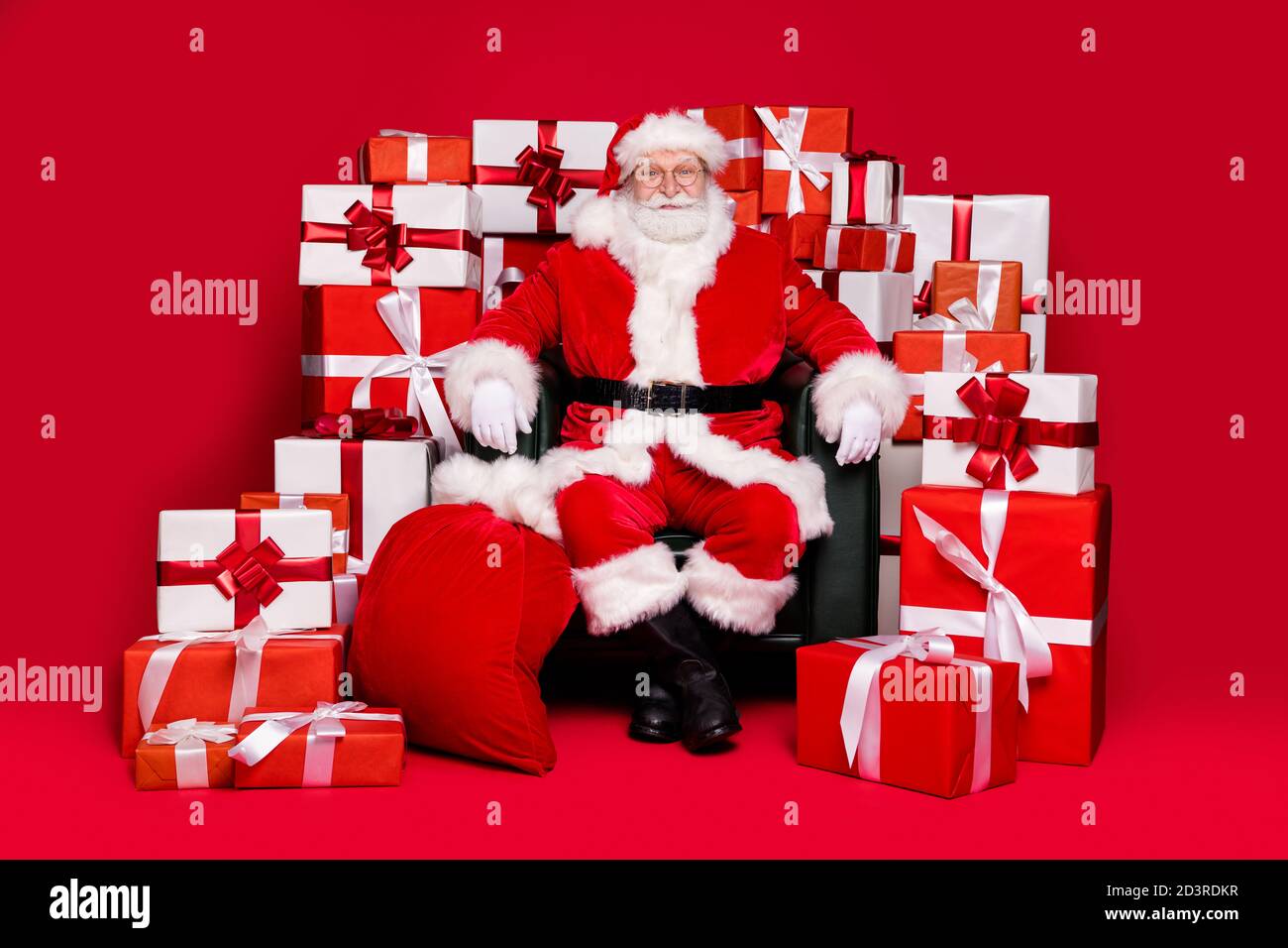 Full length body size view of his he handsome fat Santa St Saint ...