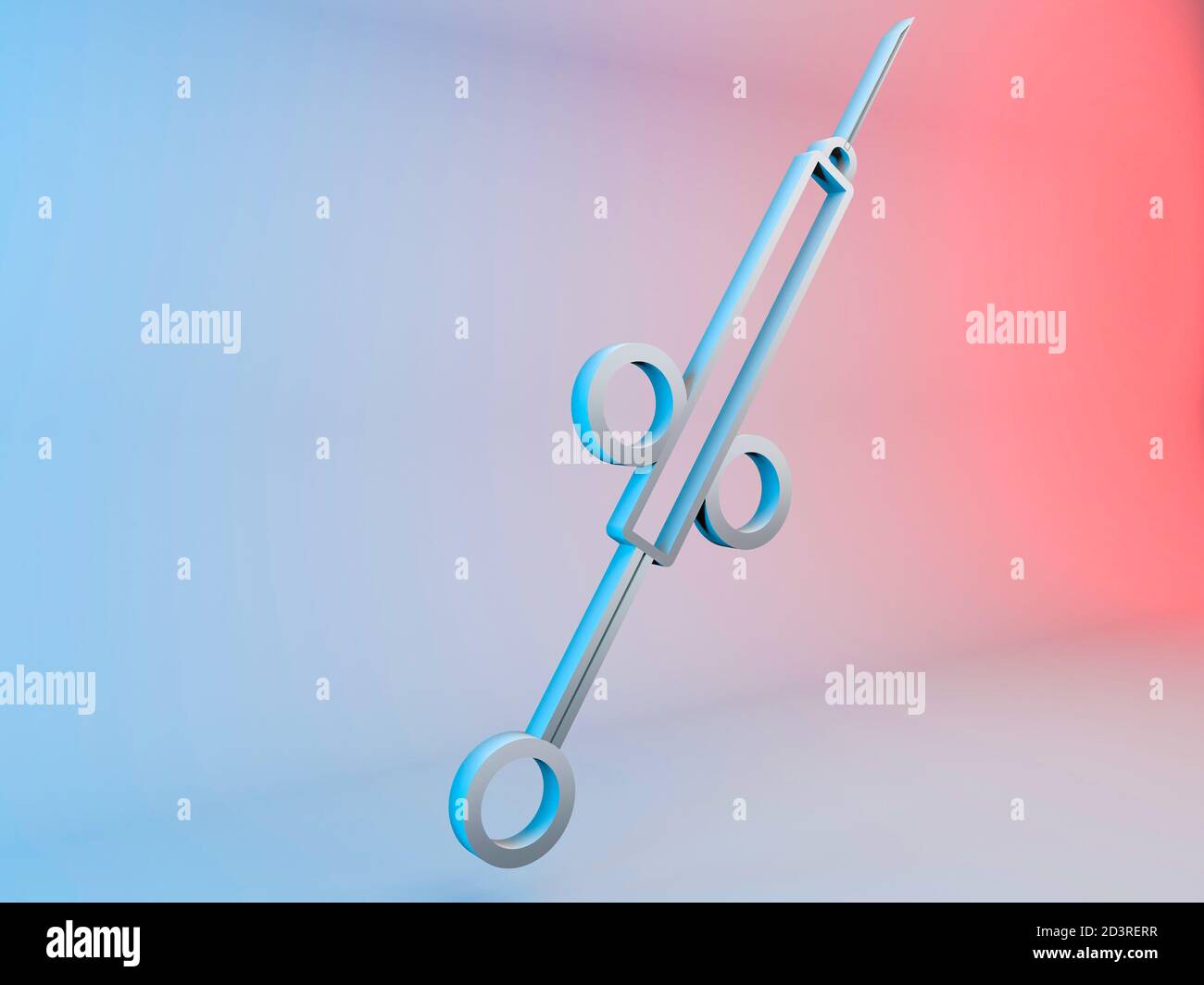 3D rendering of an anesthesia syringe icon on a colorful background ...