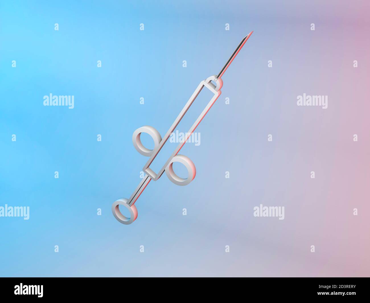 3D rendering of an anesthesia syringe icon on a colorful background ...