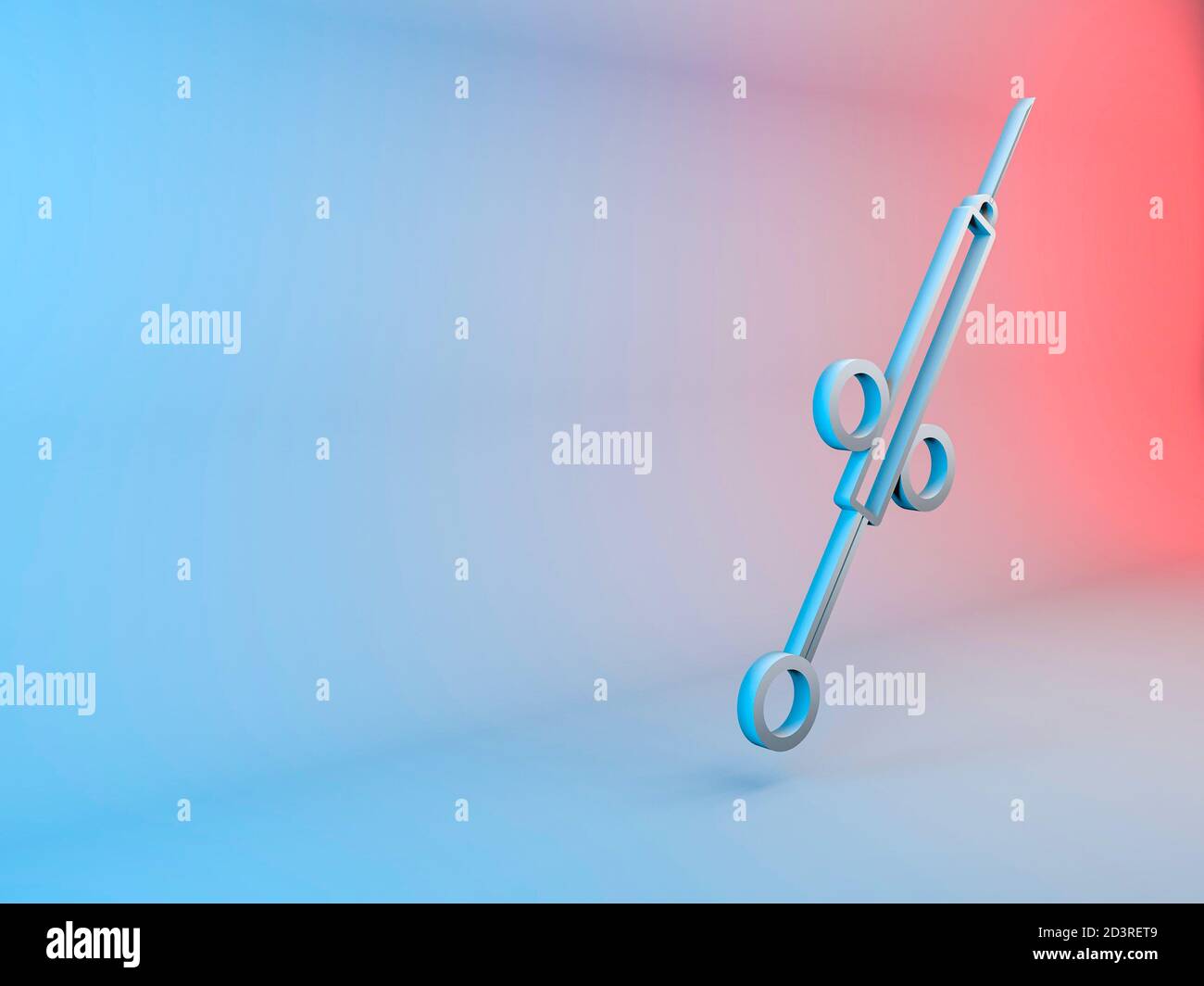 3D rendering of an anesthesia syringe icon on a colorful background ...