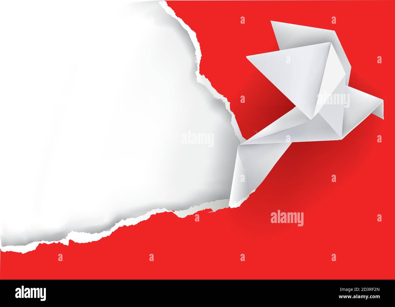 Dove on red background Stock Vector Images - Alamy