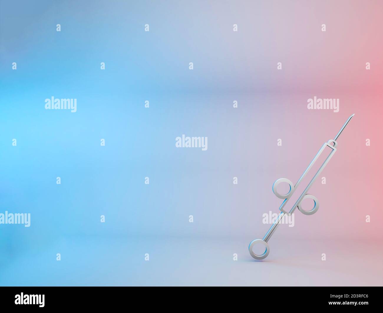 3D rendering of an anesthesia syringe icon on a colorful background ...