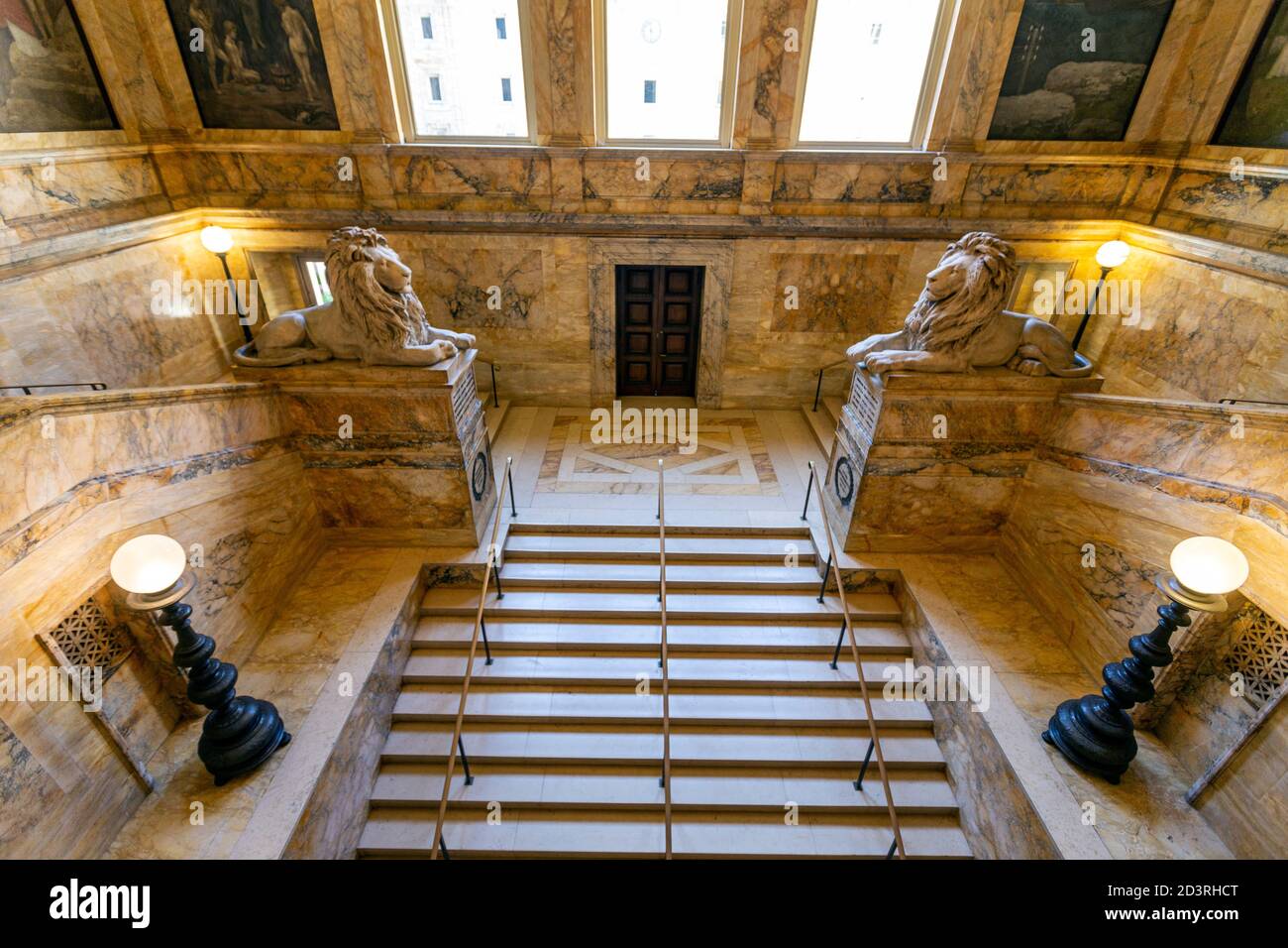 Grand Staircase, McKim Building, Copley Square, , Boston Public Library ...