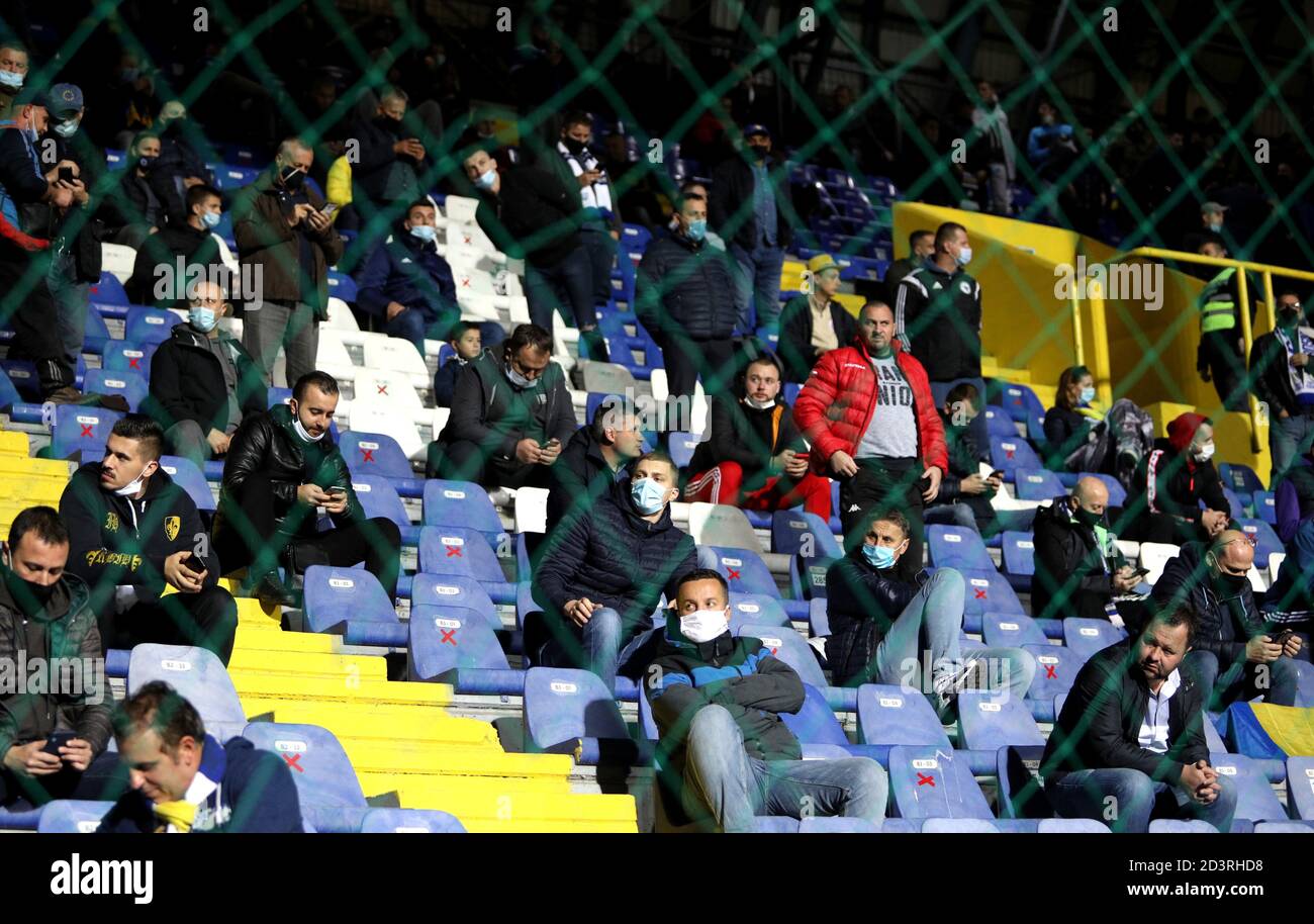 A general view of fans in the stands before the UEFA Euro 2020 Play-Off ...