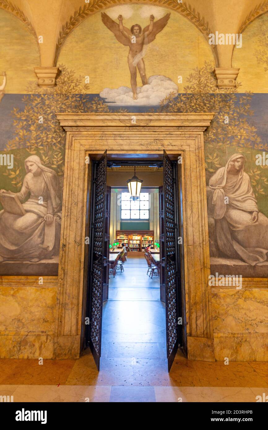 Reading Room , McKim Building, Copley Square, , Boston Public Library ...