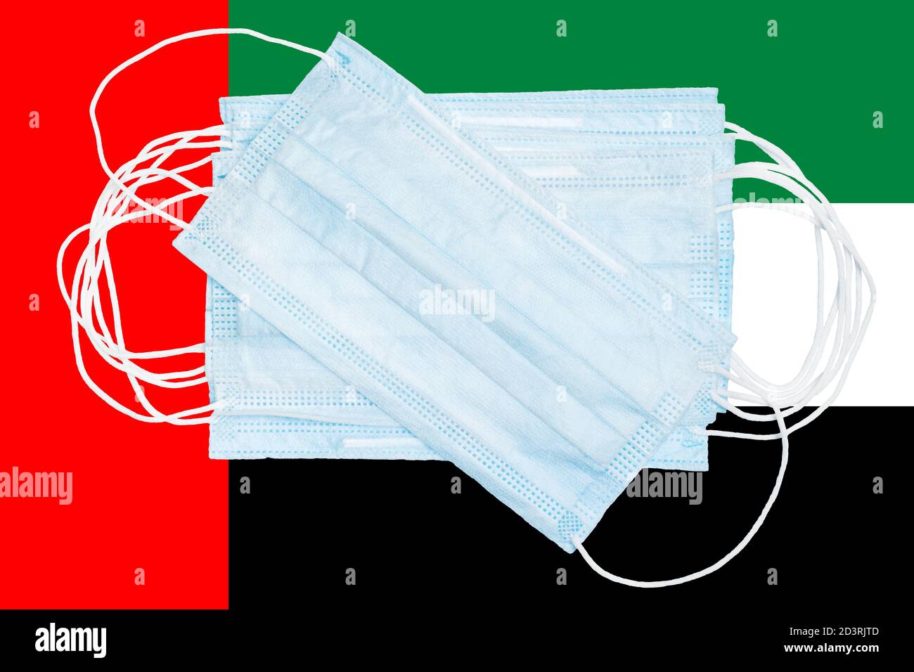 Lot of medical protective surgical face masks on background national ...