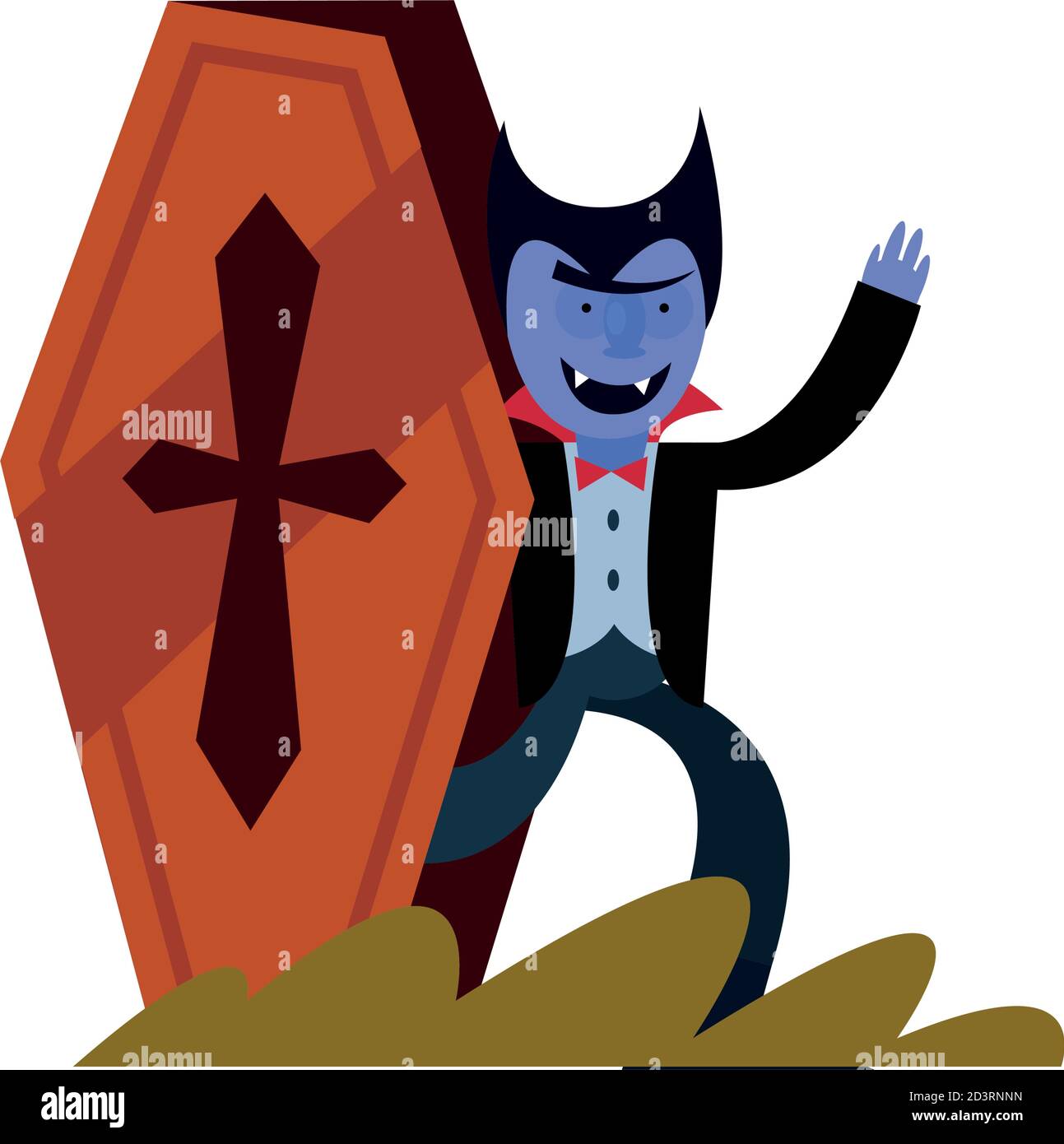 halloween vampire cartoon in coffin design, happy holiday and scary ...