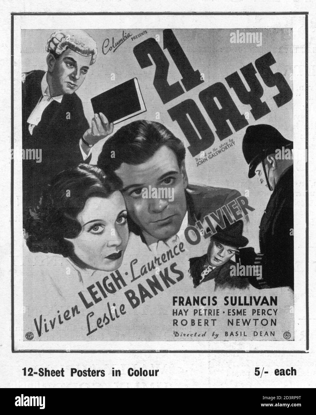VIVIEN LEIGH LAURENCE OLIVIER and LESLIE BANKS in 21 DAYS aka TWENTY ...
