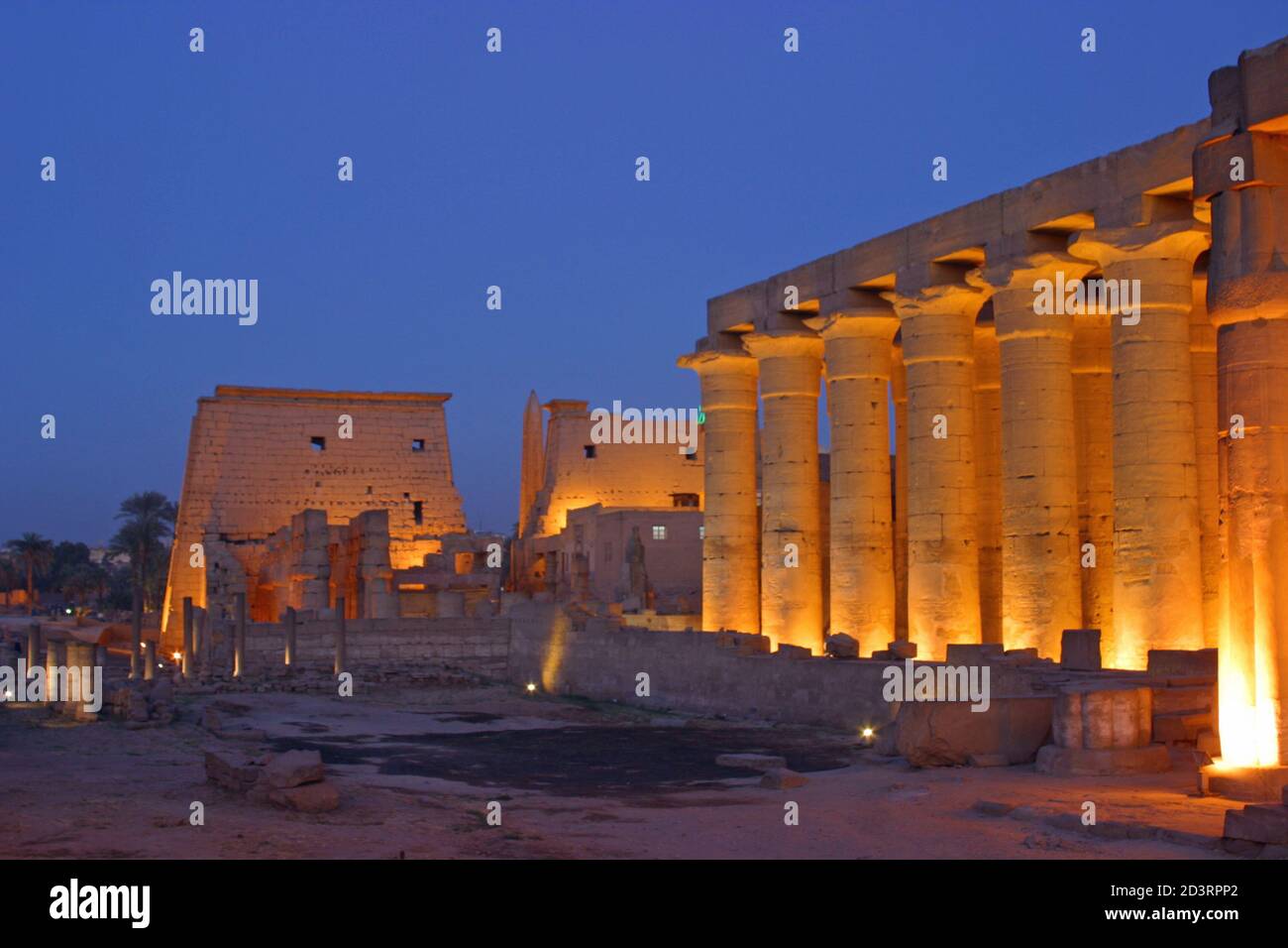 Columns and rows of columns in the magnificent Temple of Luxor Stock ...