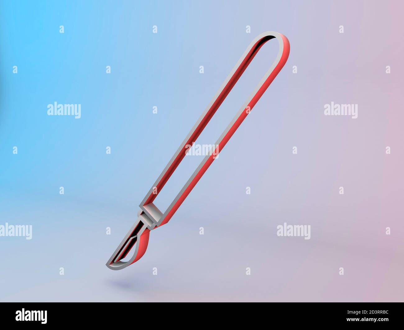3D illustration of surgeon scalpel icon on gradient background Stock ...