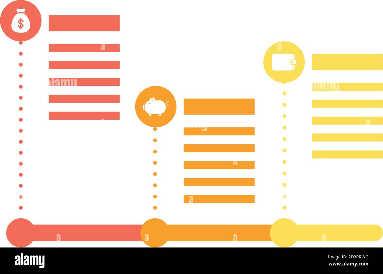 financial icons and bars infographics statistics flat style vector ...