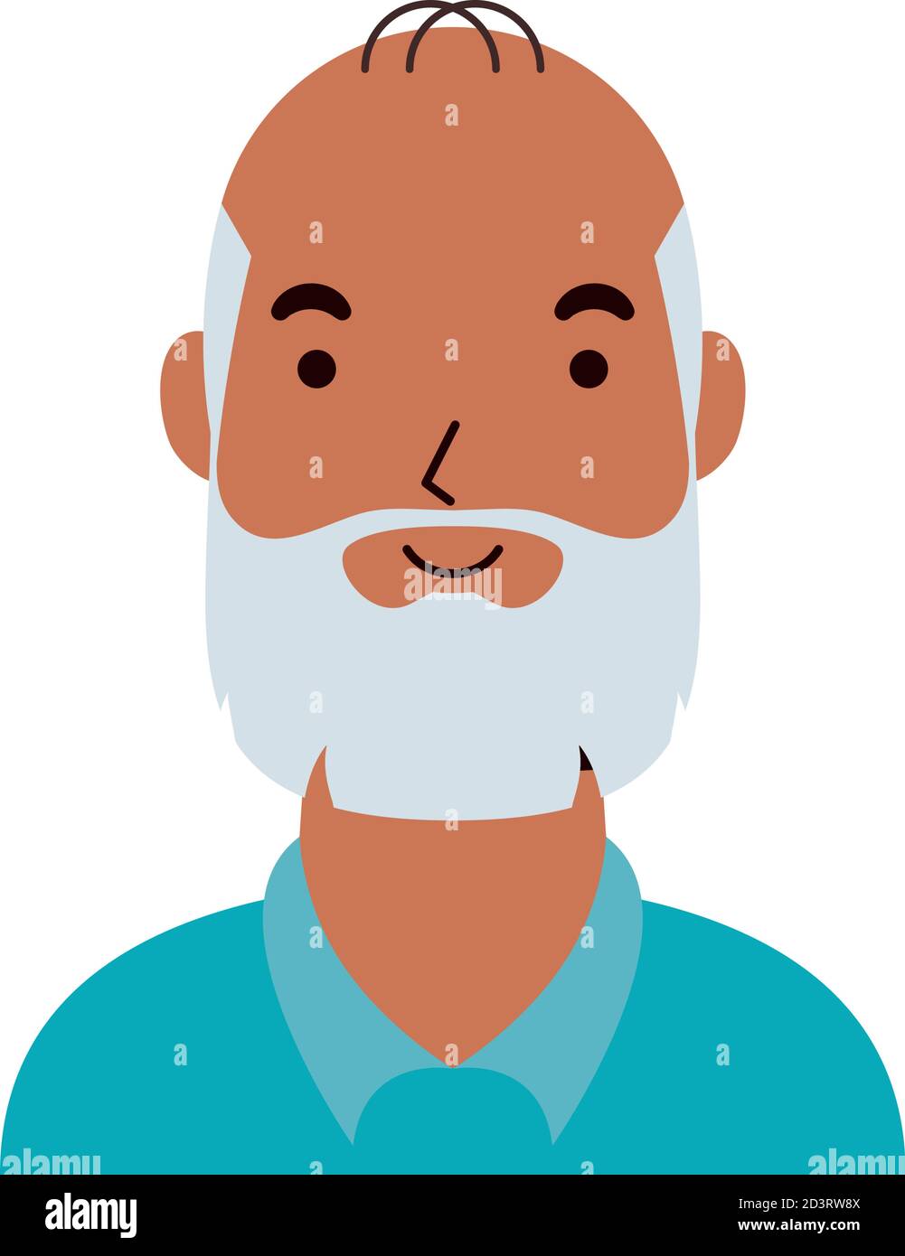 old man with beard avatar character vector flat style design Stock ...