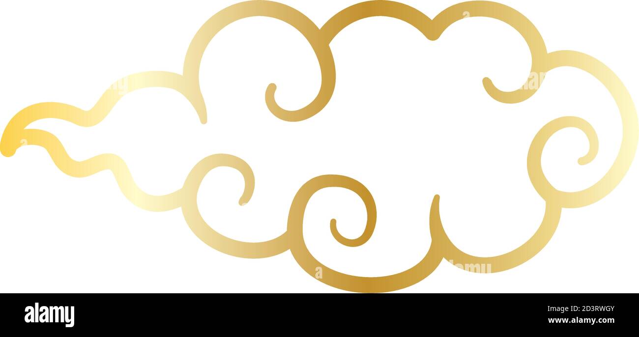 golden chinese cloud sky isolated icon vector illustration design Stock ...