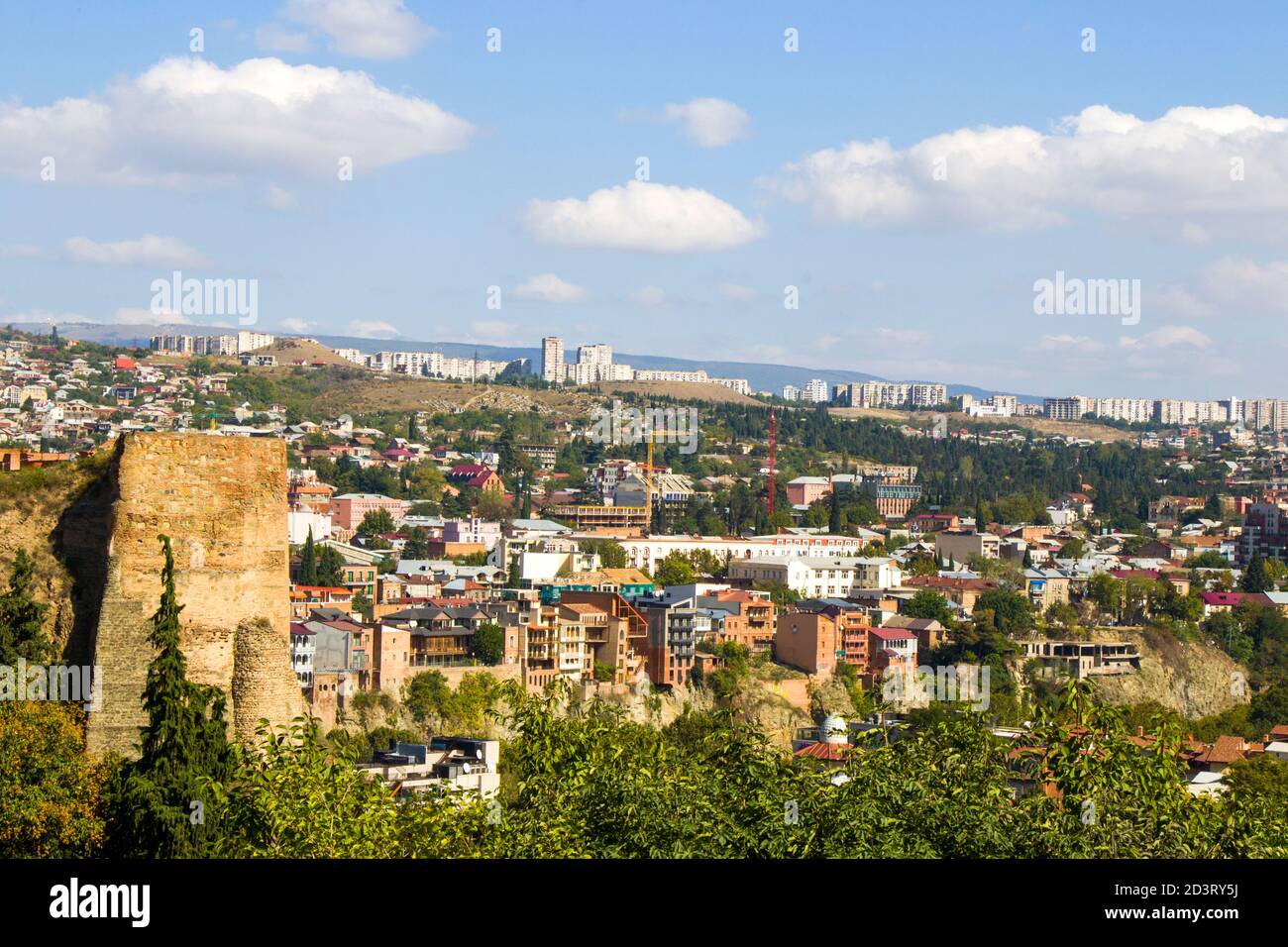 Old town view of Tbilisi, landmarks and architecture. City center and ...