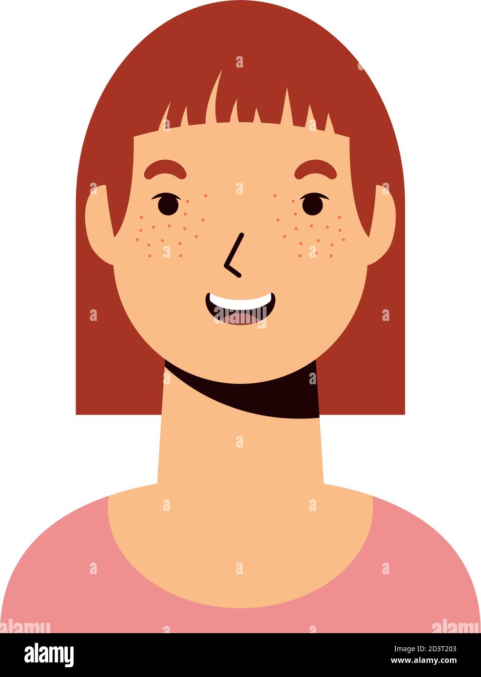 young woman female avatar character vector flat style design Stock ...