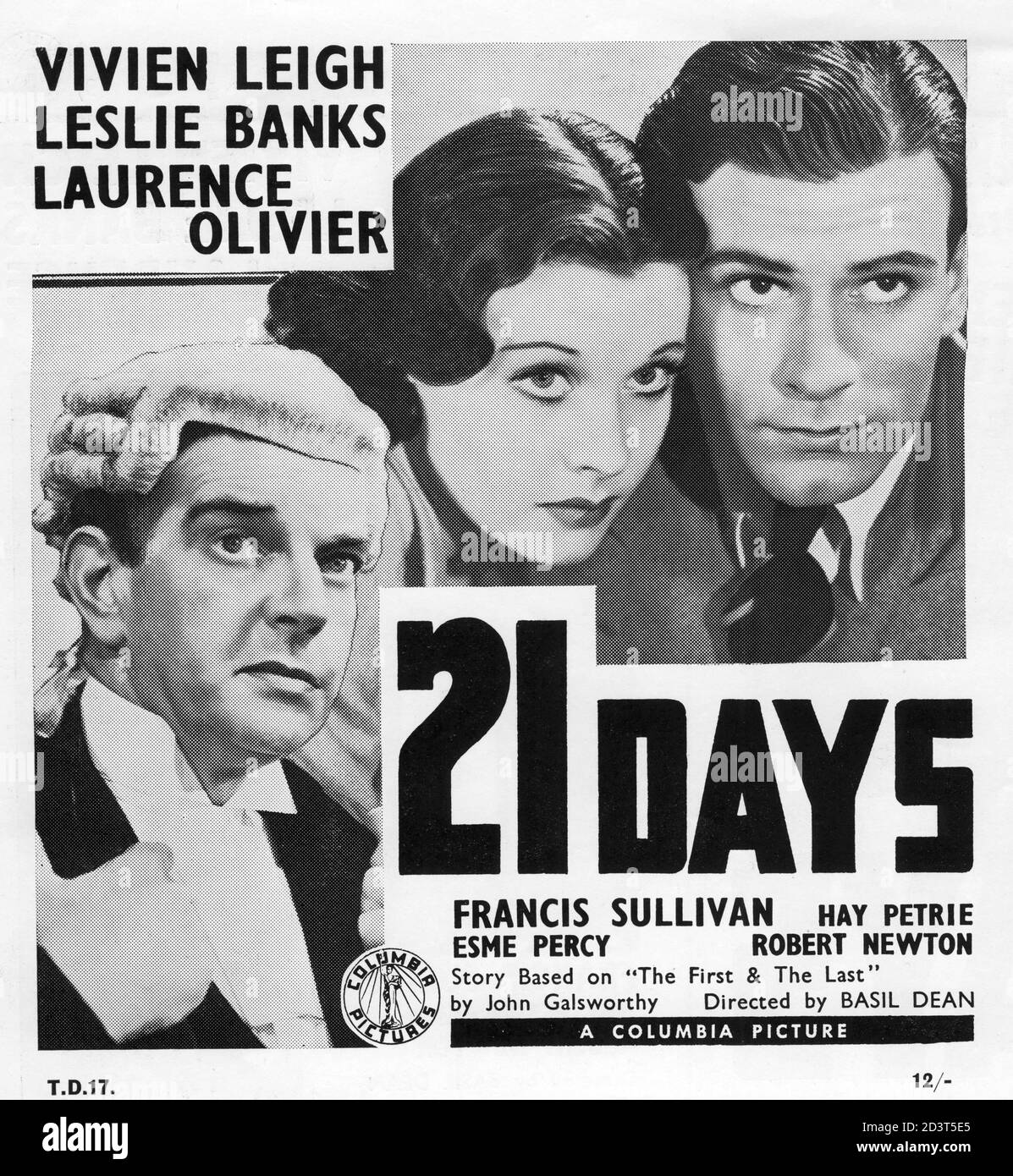 VIVIEN LEIGH LAURENCE OLIVIER and LESLIE BANKS in 21 DAYS aka TWENTY ...
