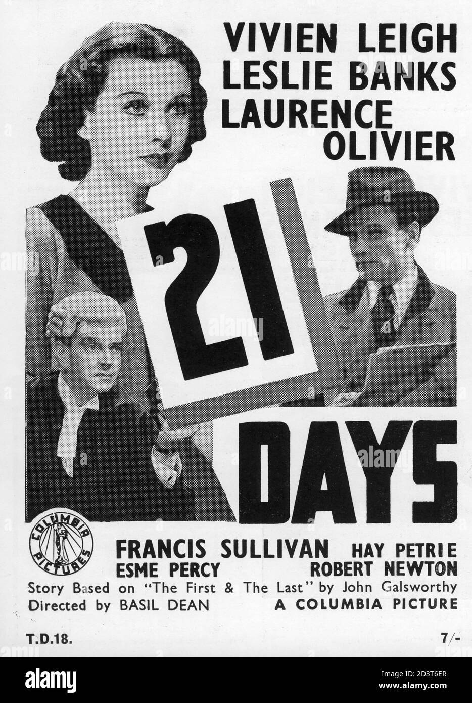 VIVIEN LEIGH LAURENCE OLIVIER and LESLIE BANKS in 21 DAYS aka TWENTY ...