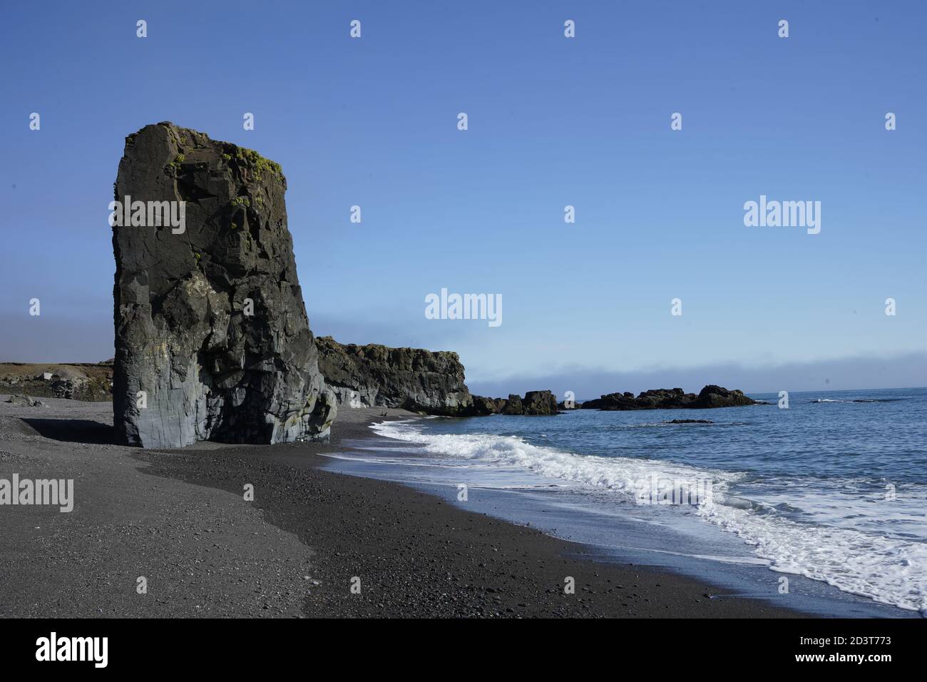 Iceland black beach basalt rock Stock Photo - Alamy
