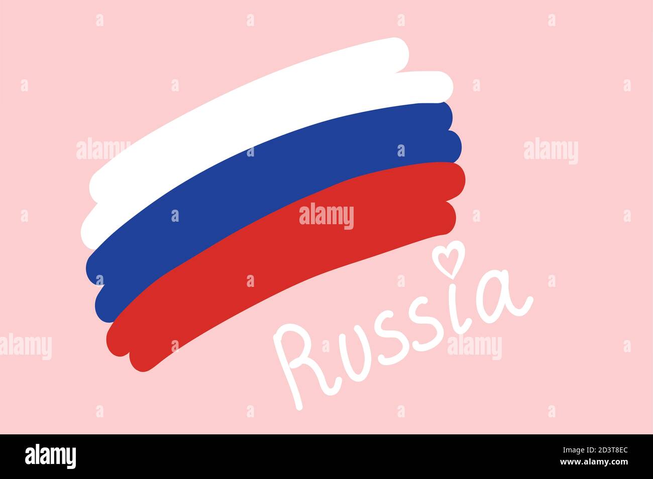 National flag of Russia, tricolor white blue red. Simple stylized ...