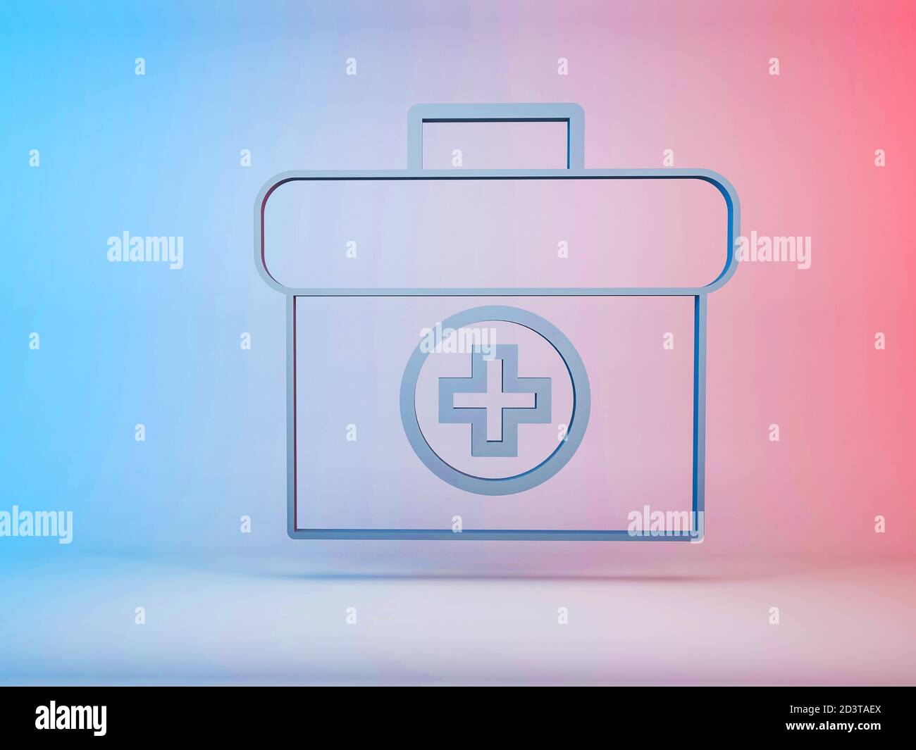 3D illustration of a medical kit icon with a gradient background Stock ...