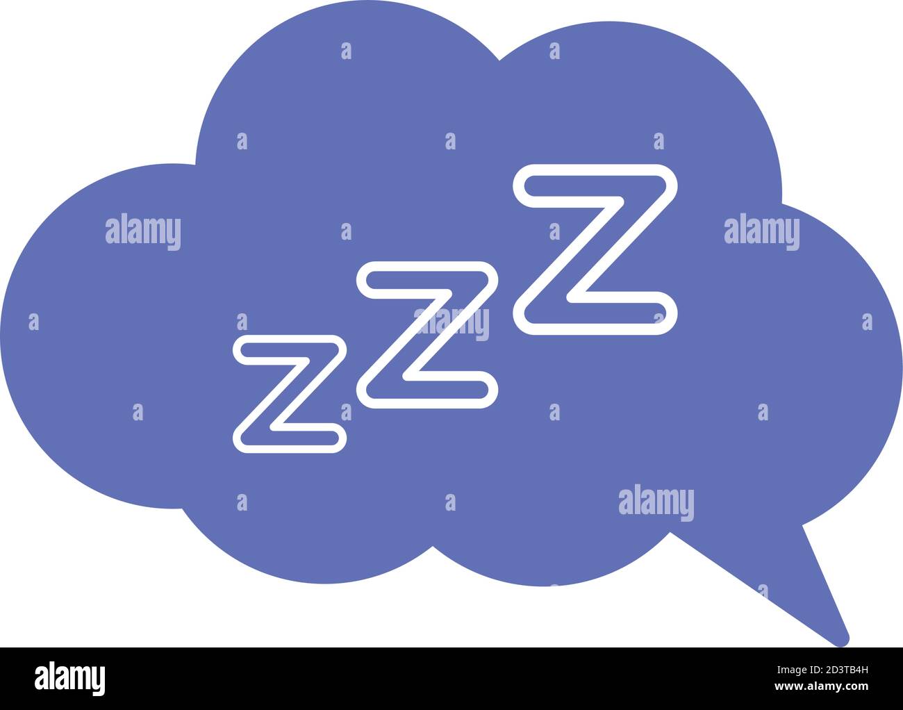 sleeping cloud bubble line and fill style icon vector design Stock ...