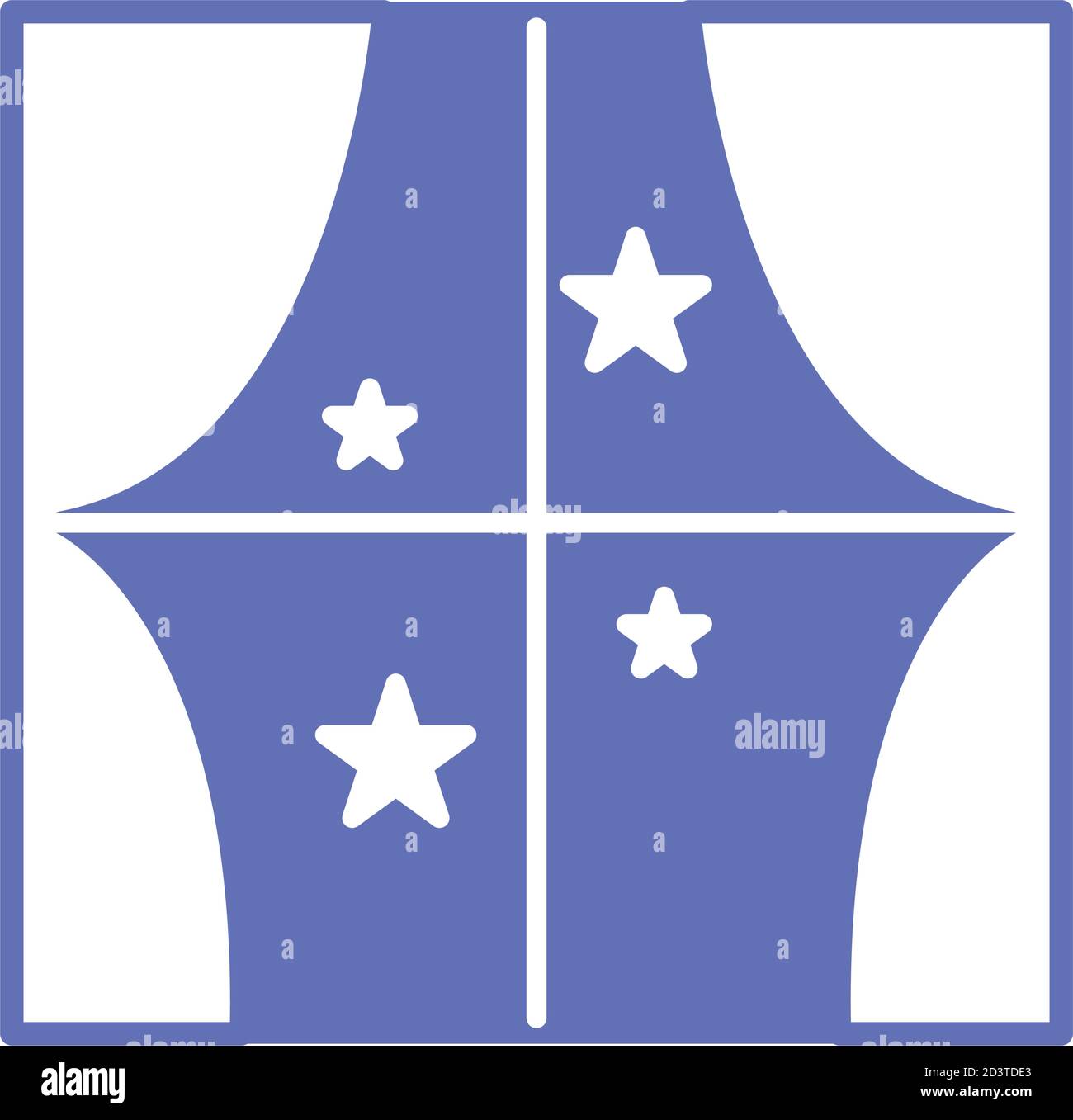 window with stars line and fill style icon vector design Stock Vector ...