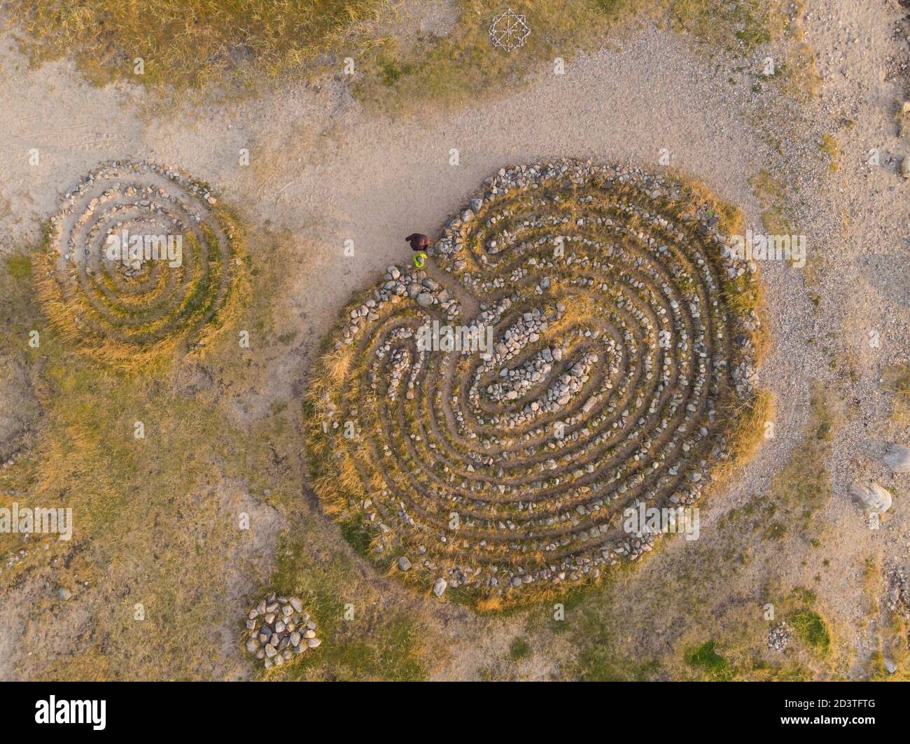 Stone labyrinth (maze) on the shores of the White Sea. Russia ...