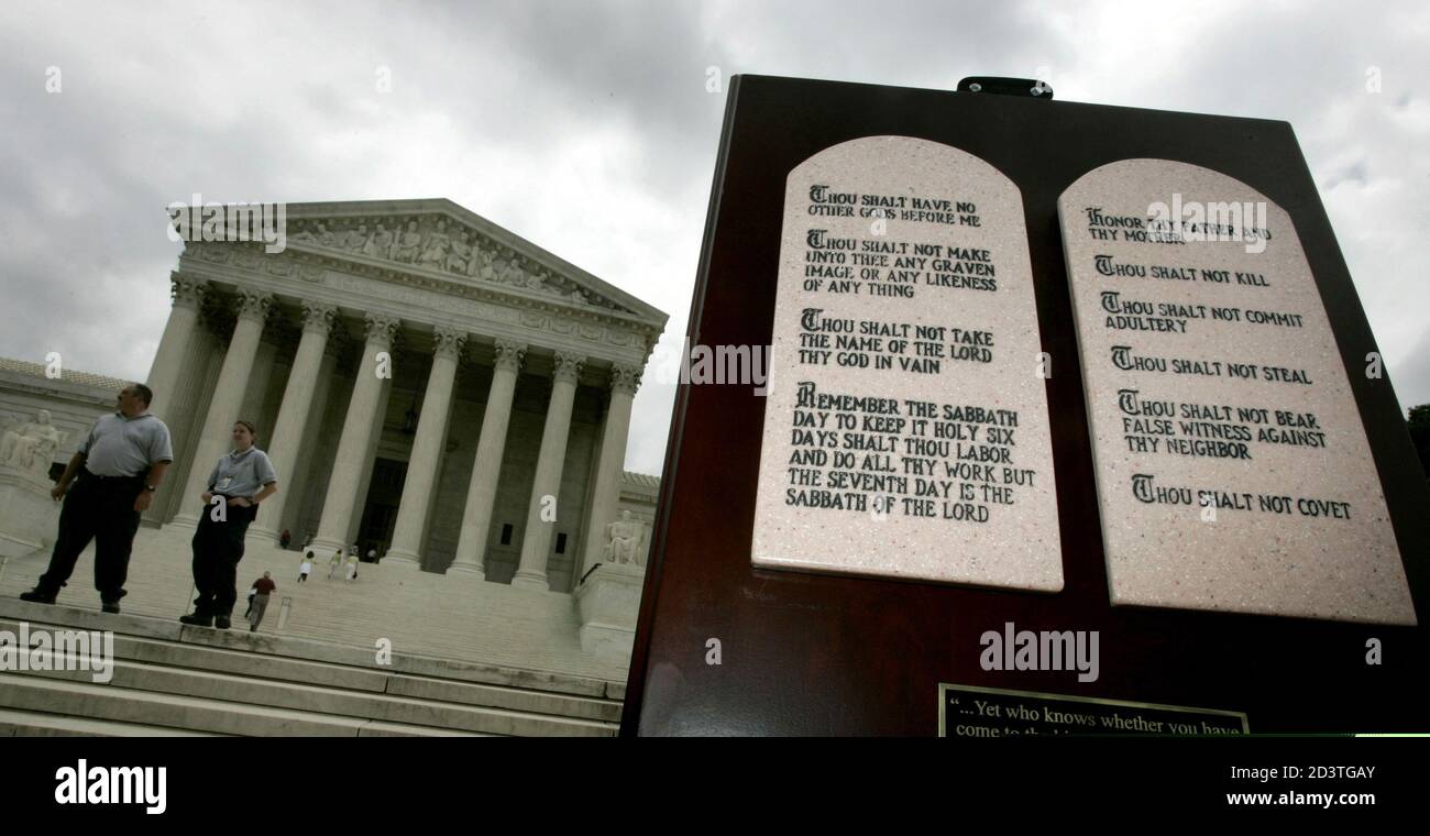 Ten commandments on stone tablets hi-res stock photography and images ...
