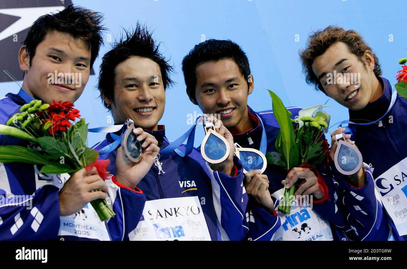 The japanese 4x100m relay team pose for hi-res stock photography and ...