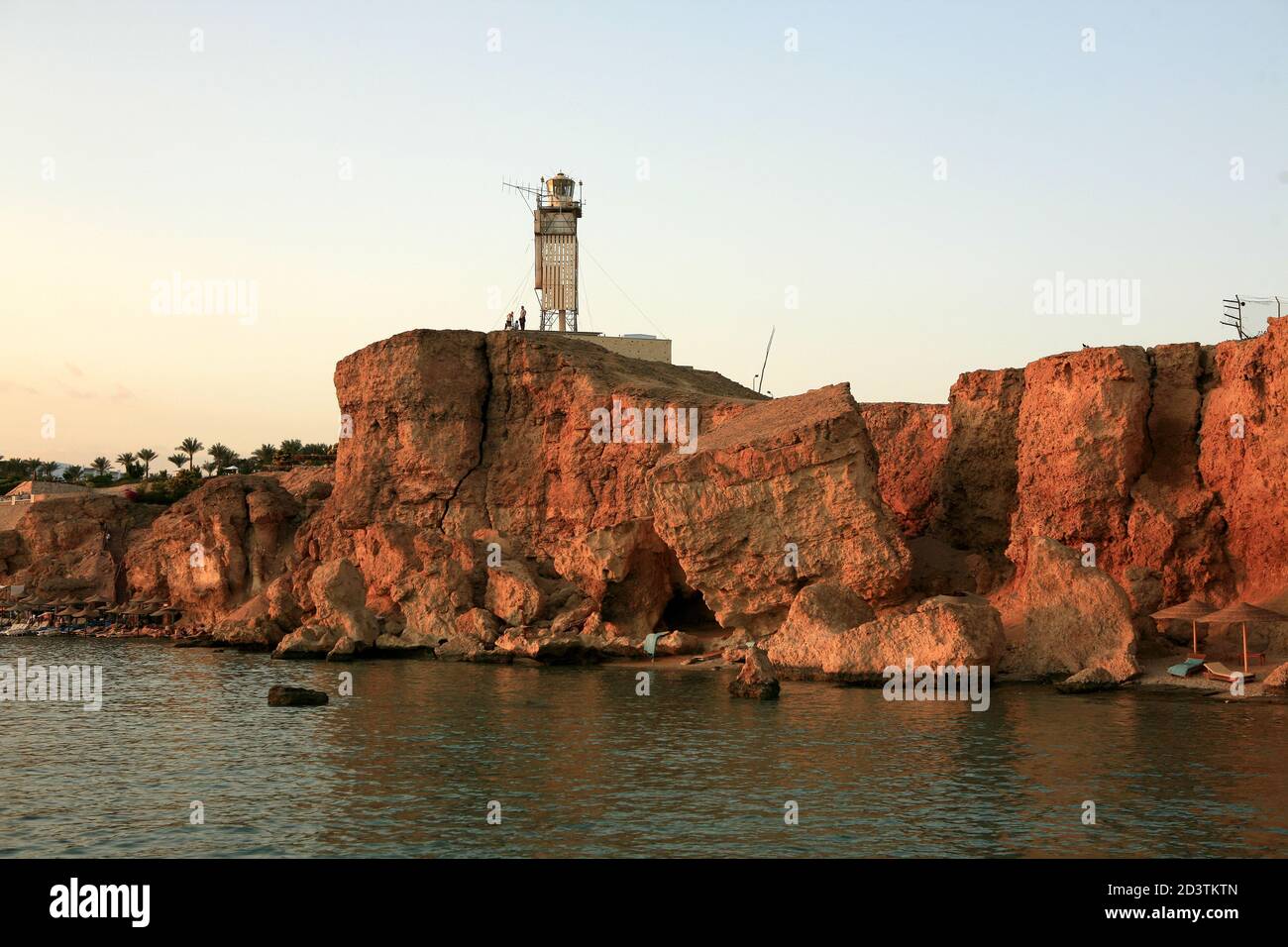 El Fanar beach also has cliffs, and also sheltered spots Stock Photo ...
