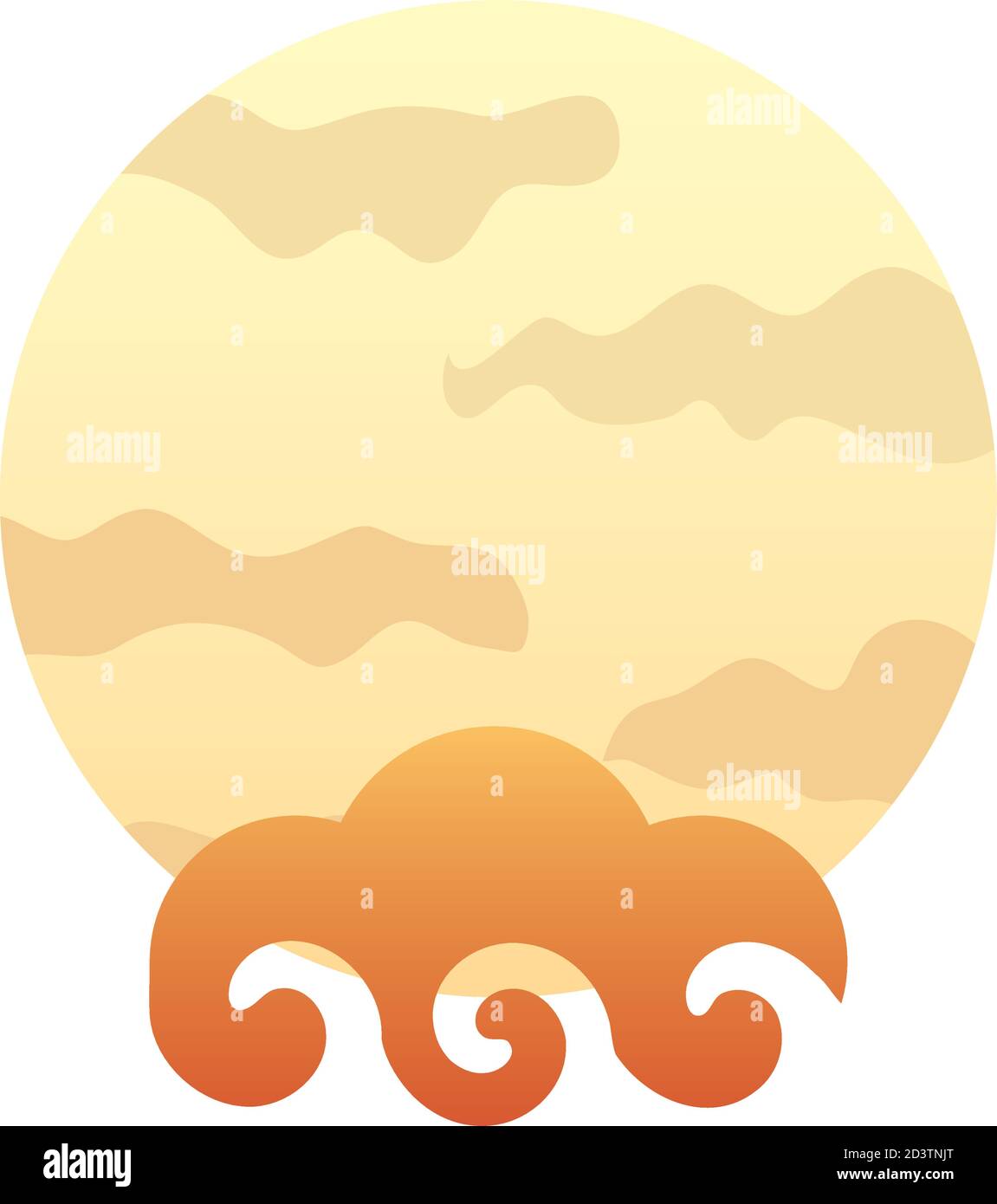 chinese cloud sky with fullmoon scene vector illustration design Stock ...