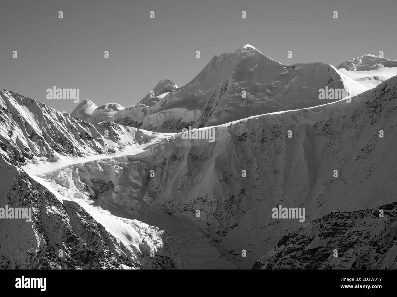 Aerial of Mount Thor and Powell Glacier in the Chugach Mountain Range ...
