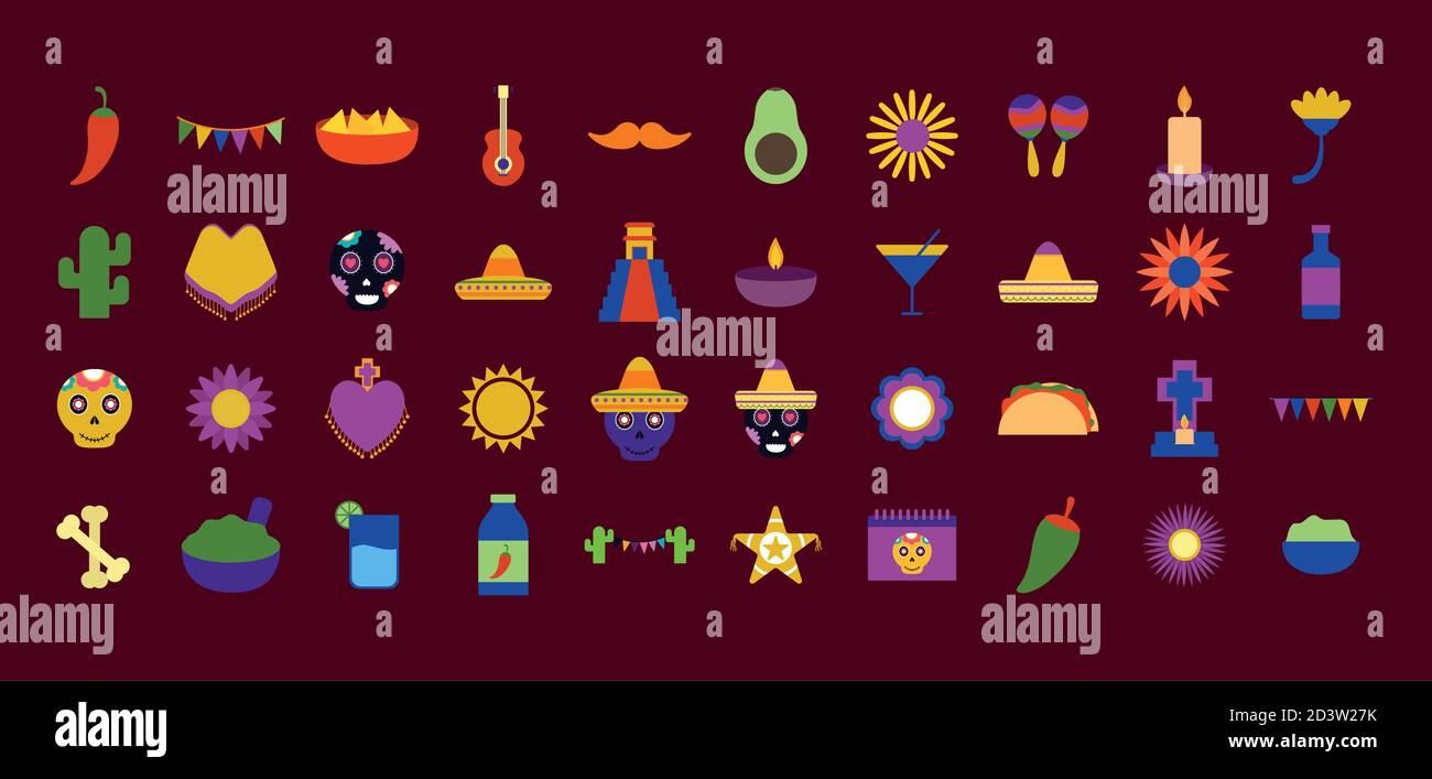 mexican flat style symbol set vector design Stock Vector Image & Art ...