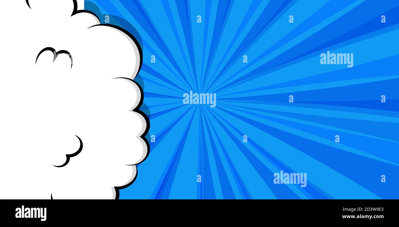 Cartoon puff cloud blue background for text template Stock Vector Image ...