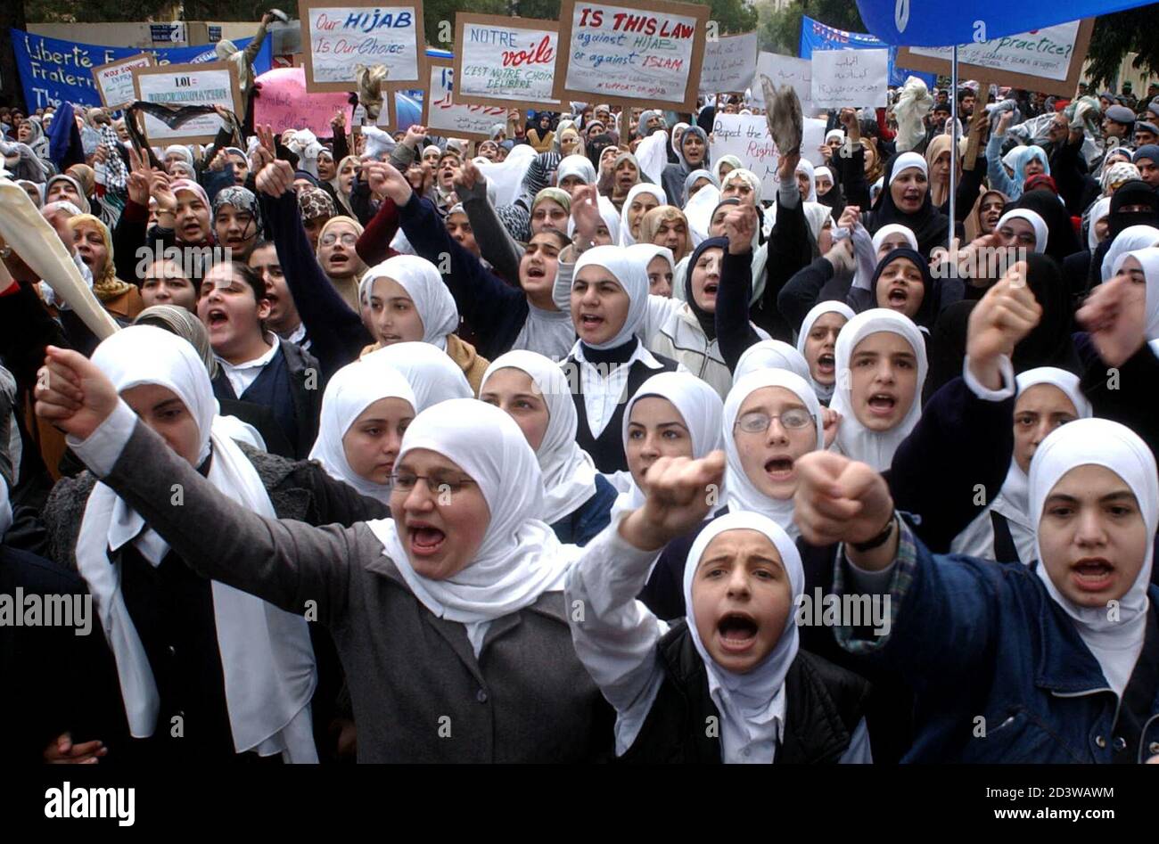 Hijab france protest hi-res stock photography and images - Alamy